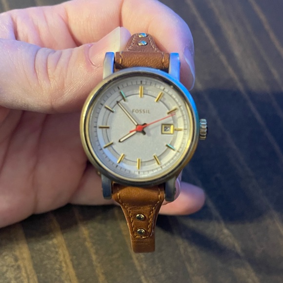 Fossil | Accessories | Fossil Georgia Two Toned Watch Silver And Gold ...